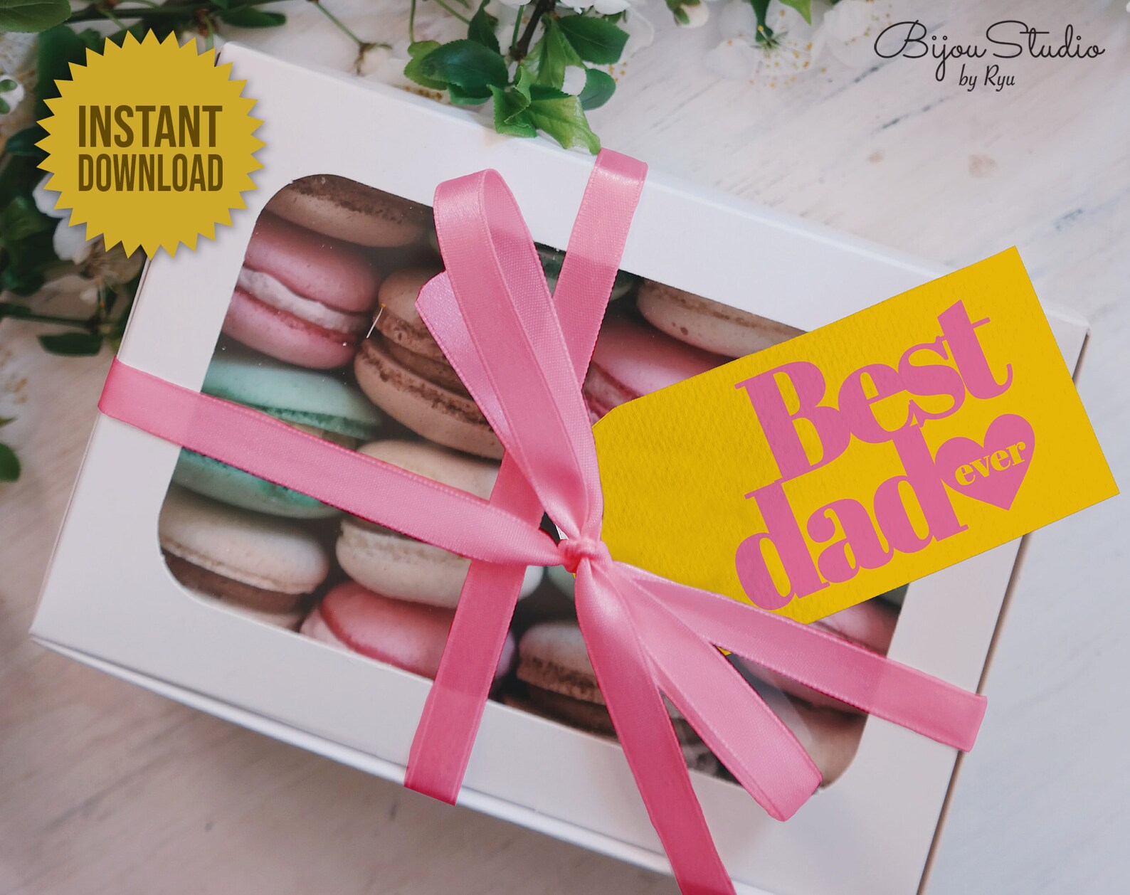 Best Dad Ever Gift Tag, Happy Fathers Day Gift Tag, 2x3.5 Printable ...