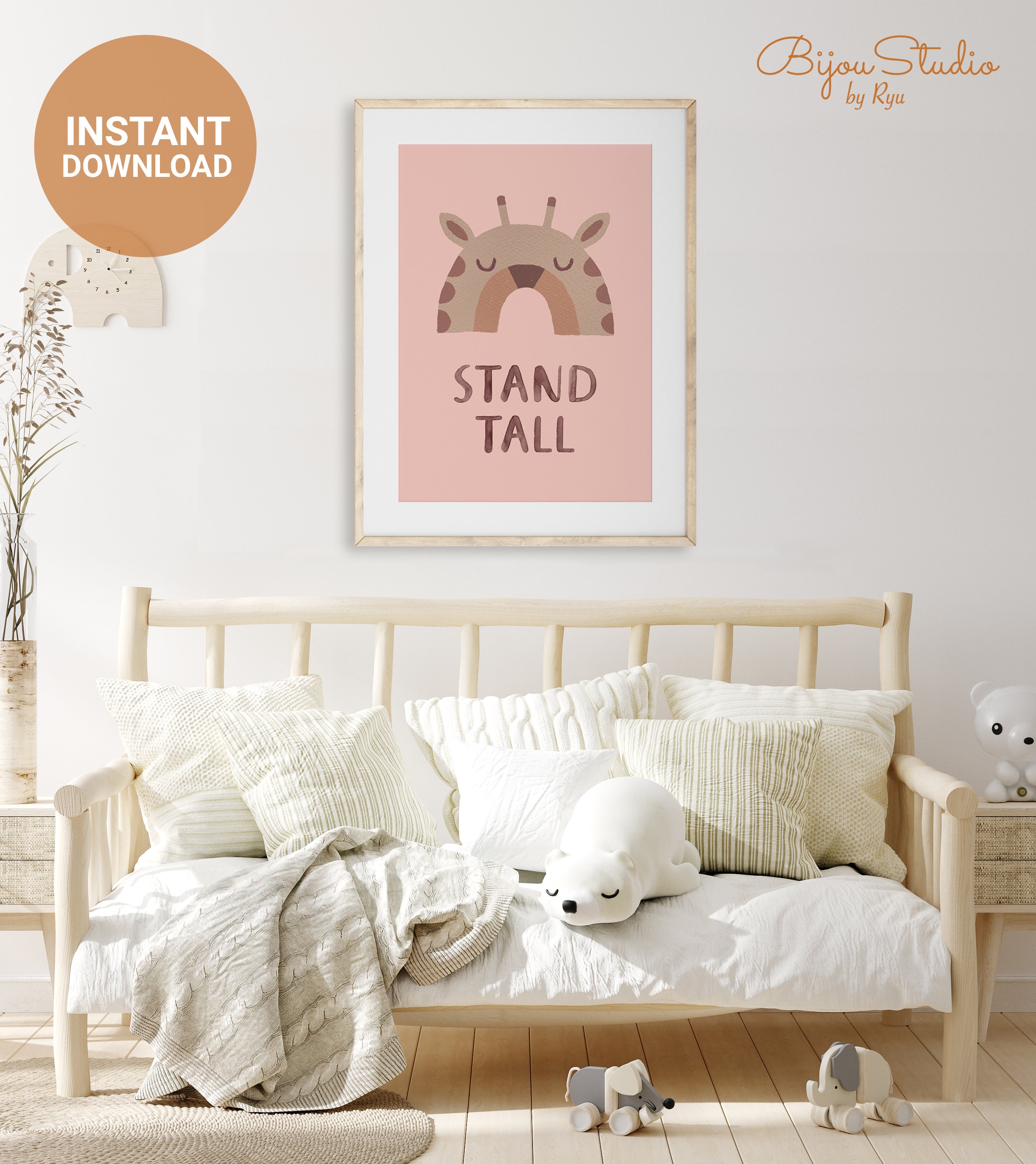 Giraffe Boho Animal Safari Nursery Printable Wall Art - Etsy