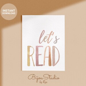 Let's Read Boho Nursery Quotes Printable Wall Art Gender - Etsy