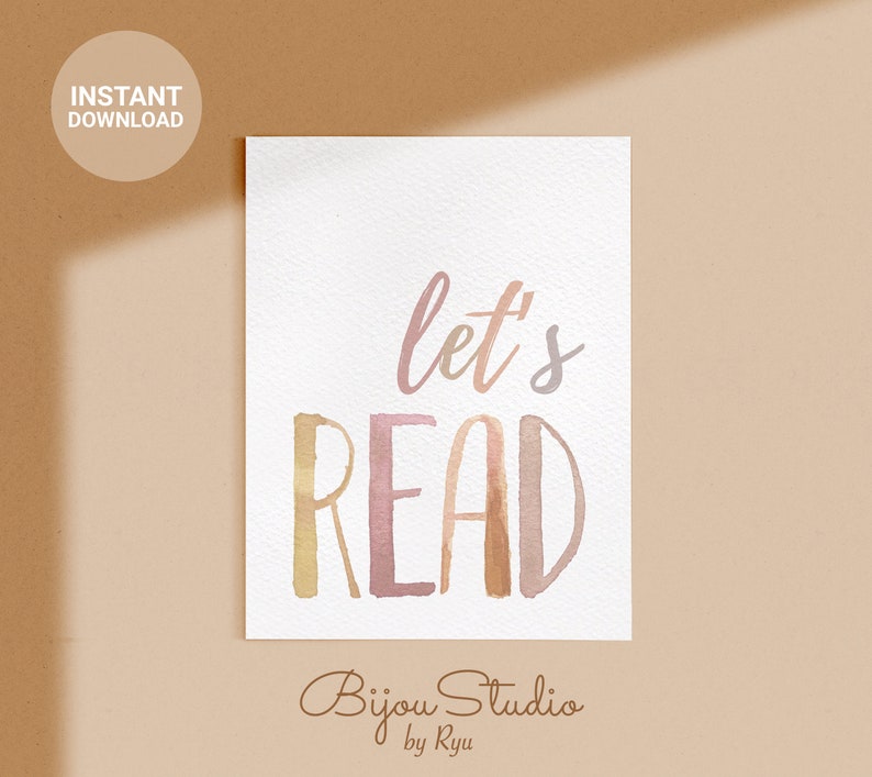 Let's Read Boho Nursery Quotes Printable Wall Art Gender - Etsy