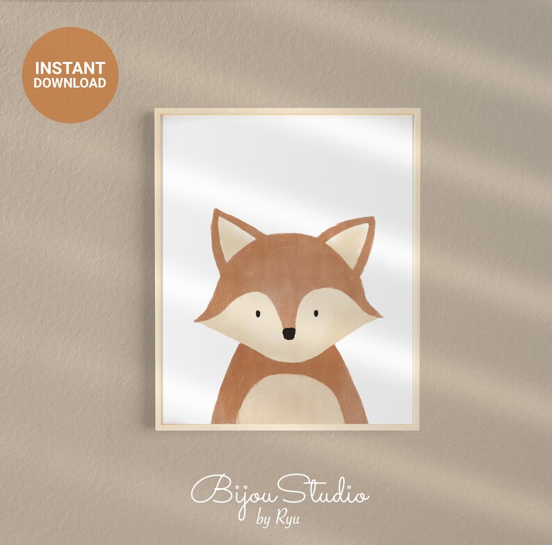 Fox Boho Animal Safari Nursery Printable Wall Art Woodland - Etsy