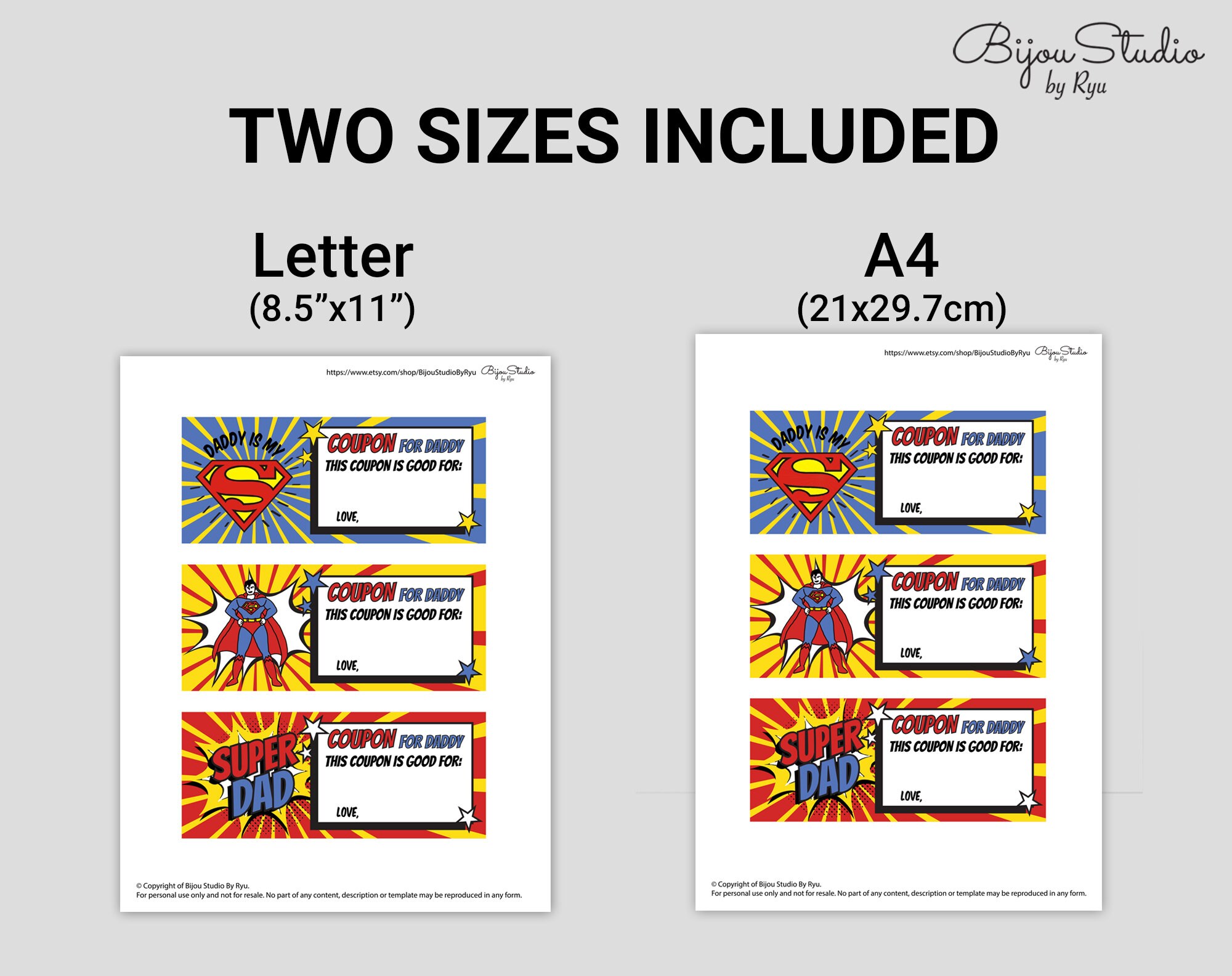 Printable Super Dad Fathers Day Coupon Happy Fathers Day DIY - Etsy