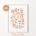 Set of 2 Alphabet and Numbers Boho Nursery Printable Wall Art, ABC ...