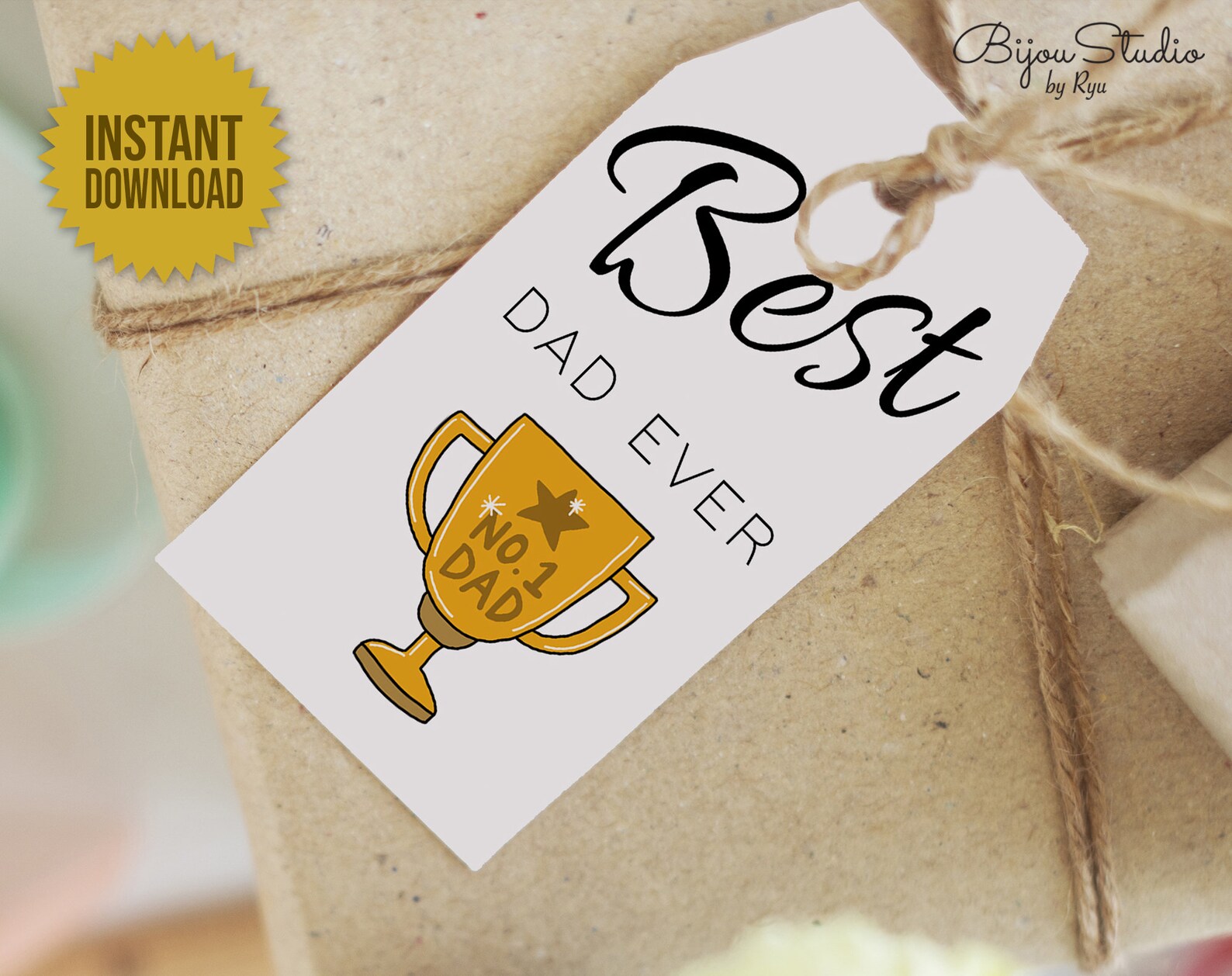 Best Dad Ever Gift Tag Happy Fathers Day Gift Tag - Etsy