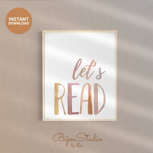 Let's Read Boho Nursery Quotes Printable Wall Art Gender - Etsy