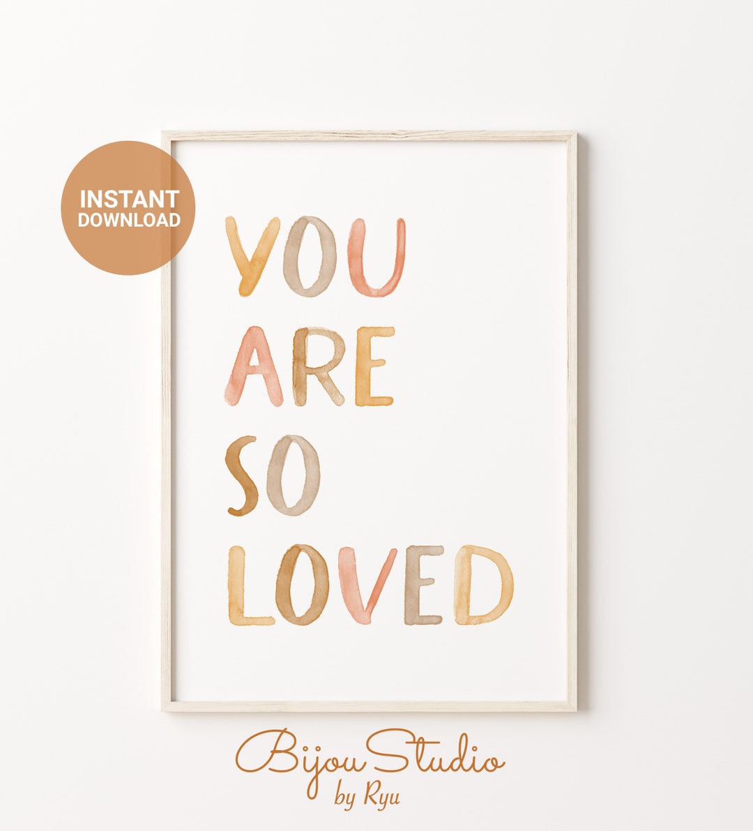 You Are so Loved Boho Nursery Printable Wall Art, Gender Neutral Baby ...