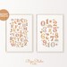 Set of 2 Alphabet and Numbers Boho Nursery Printable Wall Art, ABC ...