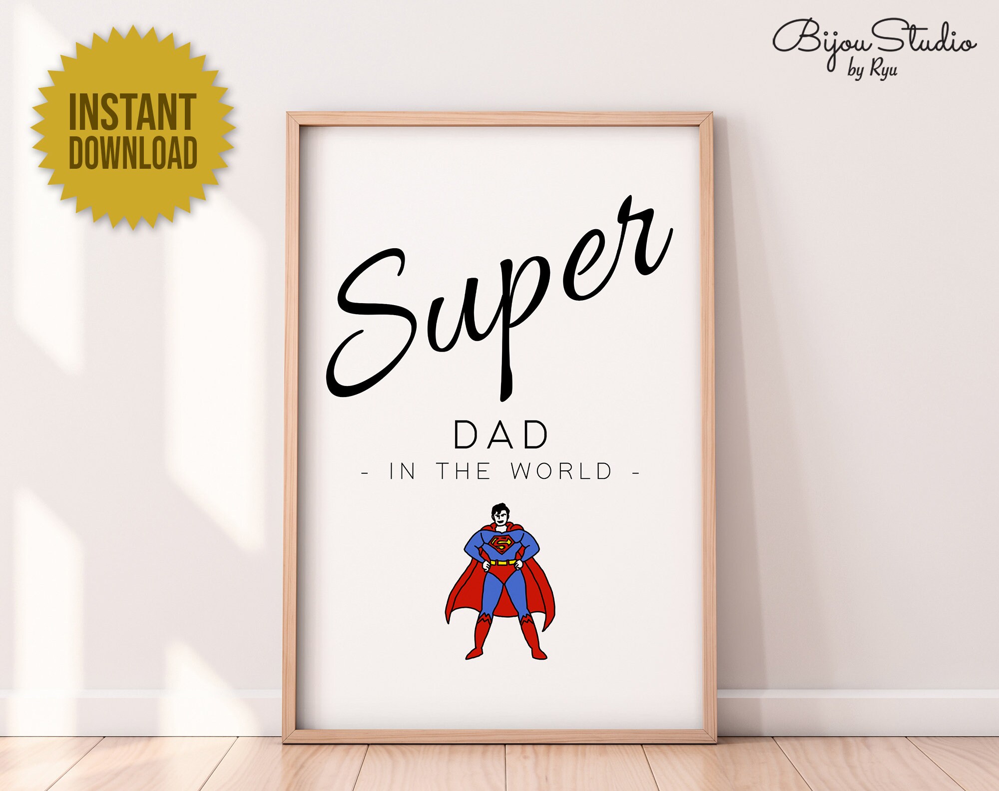 Printable Super Dad Sign Fathers Day Print 8x10 Happy - Etsy