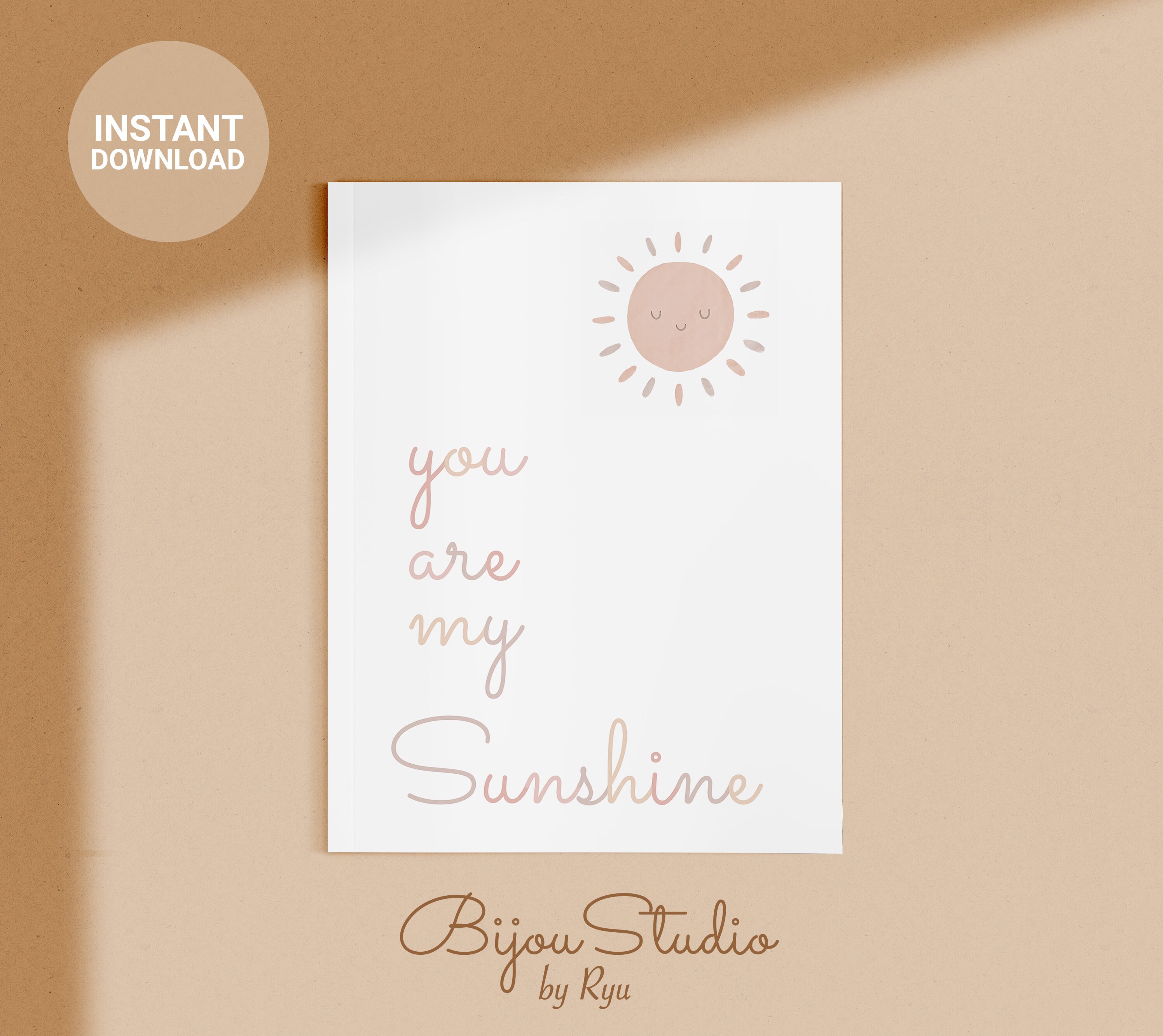 You Are My Sunshine Boho Nursery Printable Wall Art Gender - Etsy