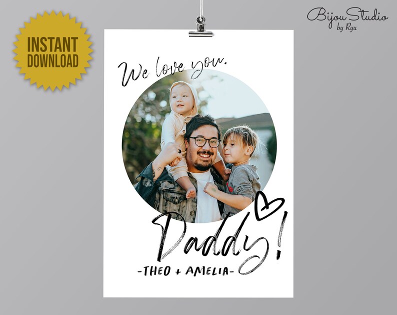 Custom Father's Day Photo Print Dad Collage Printable - Etsy