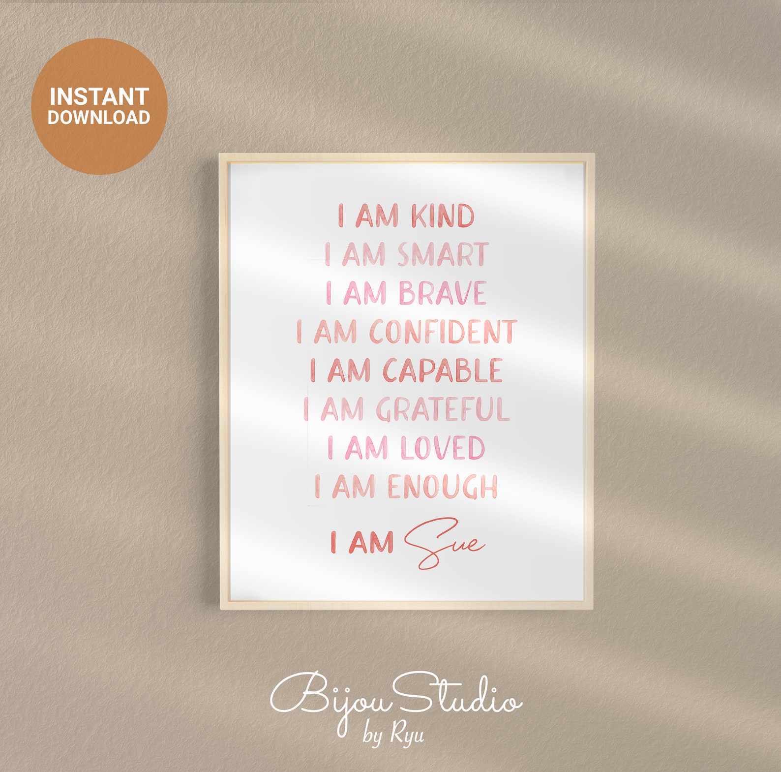 Personalized Baby Name Affirmations for Kids I Am Kind Smart - Etsy