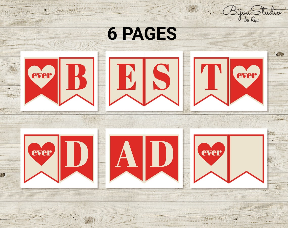 Printable Best Dad Banner Happy Fathers Day DIY Banner Best - Etsy