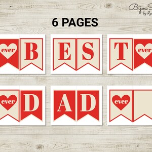 Printable Best Dad Banner, Happy Fathers Day DIY Banner, Best Dad Ever ...