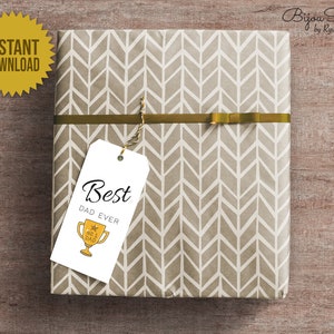 Best Dad Ever Gift Tag, Happy Fathers Day Gift Tag, 2x3.5 Printable ...