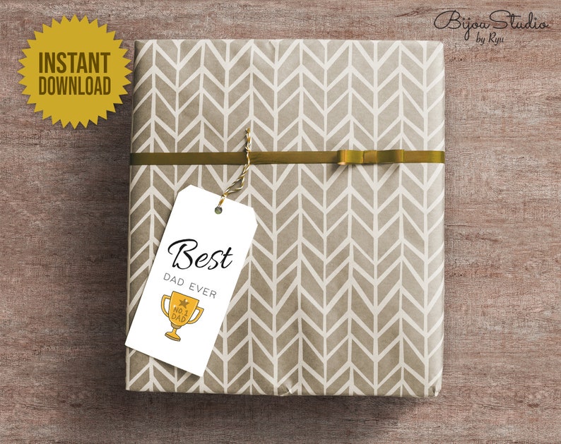 Best Dad Ever Gift Tag Happy Fathers Day Gift Tag - Etsy