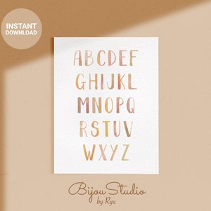 Alphabet Boho Nursery Printable Wall Art, ABC Gender Neutral Poster ...