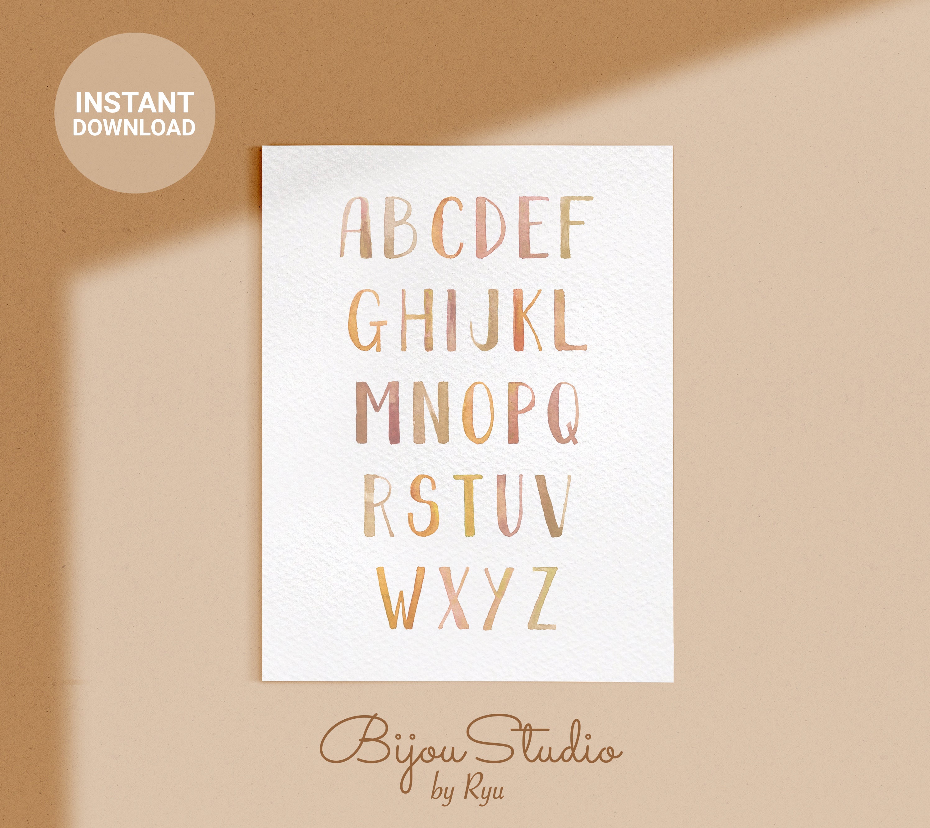 Alphabet Boho Nursery Printable Wall Art ABC Gender Neutral | Etsy