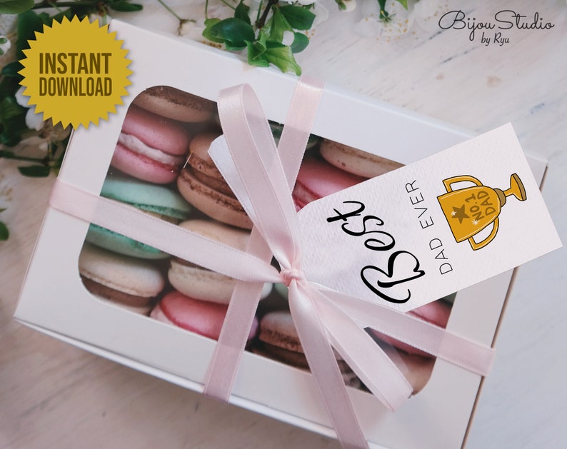 Best Dad Ever Gift Tag Happy Fathers Day Gift Tag - Etsy