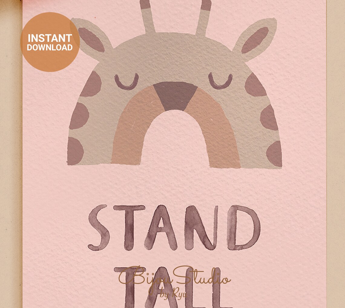 Giraffe Boho Animal Safari Nursery Printable Wall Art | Etsy