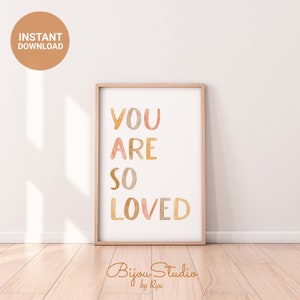 You Are so Loved Boho Nursery Printable Wall Art, Gender Neutral Baby ...