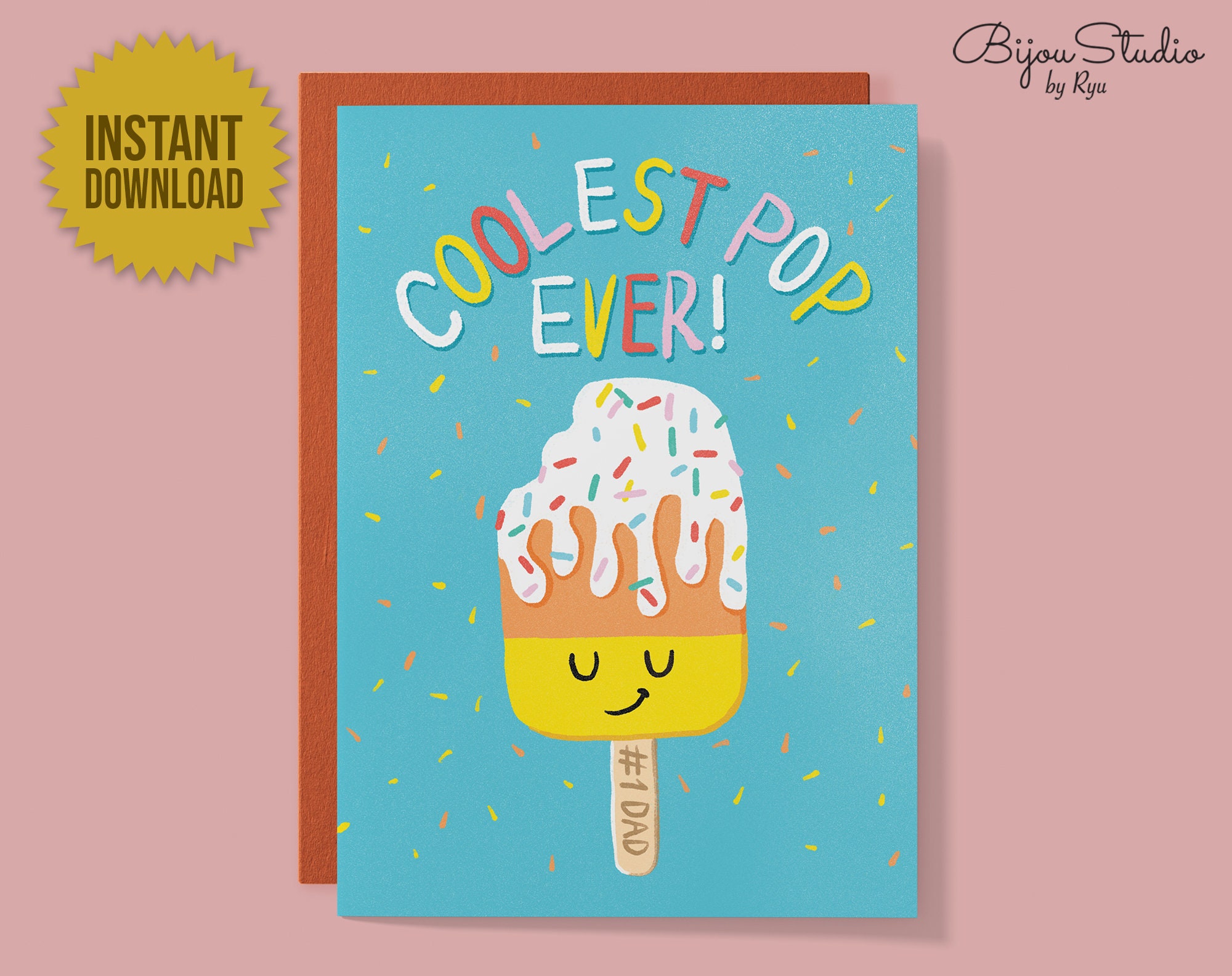 Coolest Pop Ever Happy Fathers Day Downloadable Card Card - Etsy