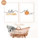 Set of 2 Hello October Boho Printable Wall Art Neutral Fall - Etsy