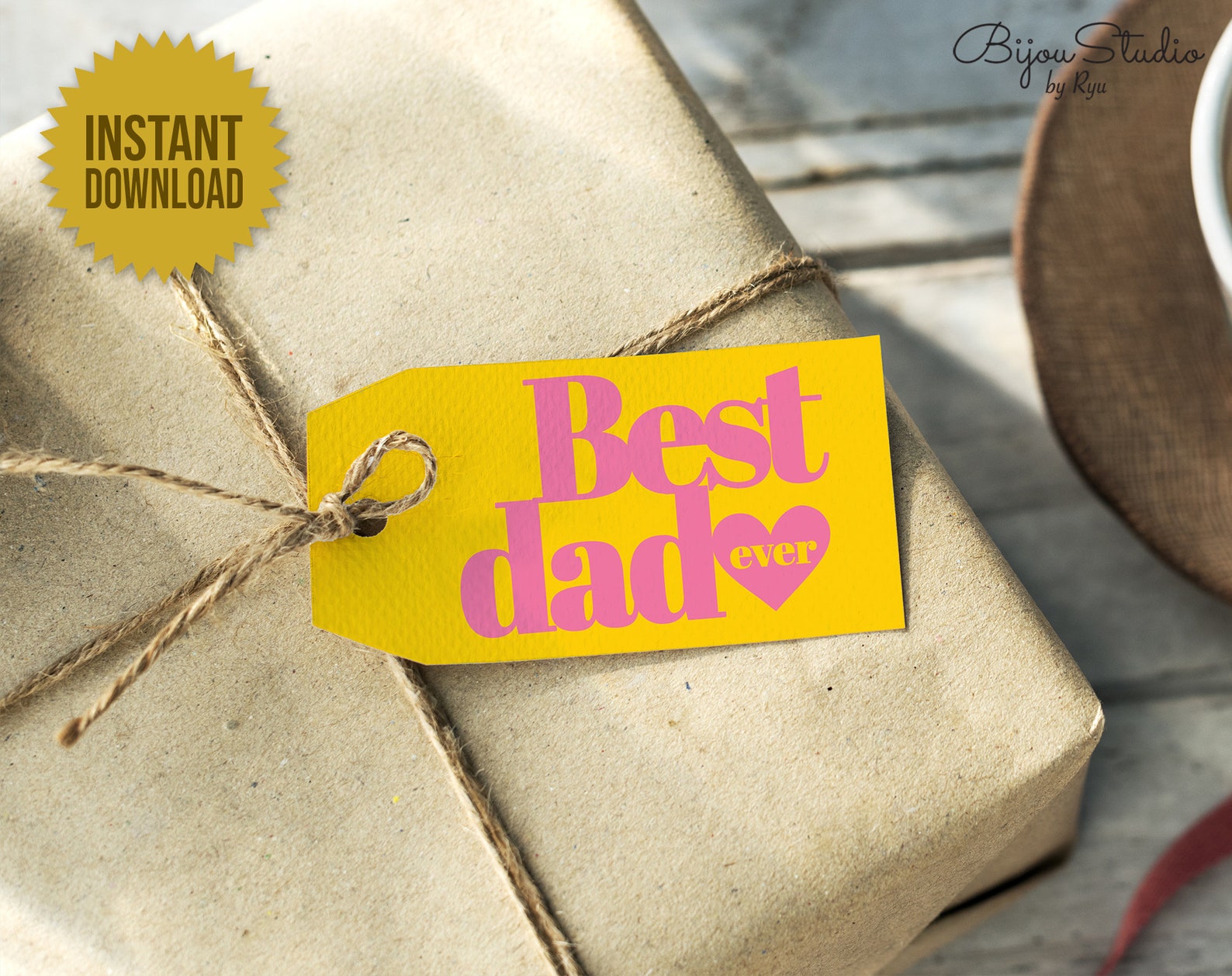 Best Dad Ever Gift Tag, Happy Fathers Day Gift Tag, 2x3.5 Printable ...