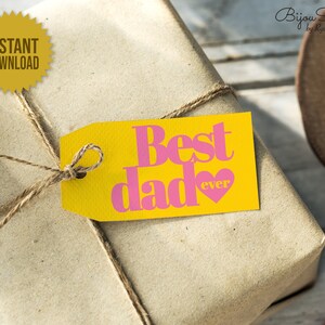 Best Dad Ever Gift Tag, Happy Fathers Day Gift Tag, 2x3.5 Printable ...