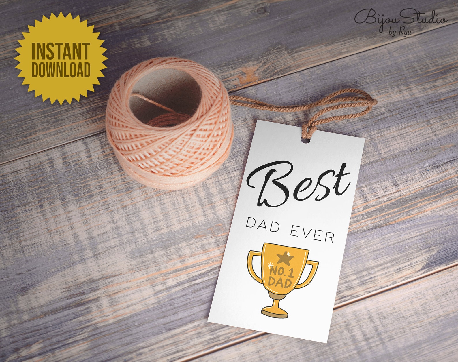 Best Dad Ever Gift Tag Happy Fathers Day Gift Tag - Etsy