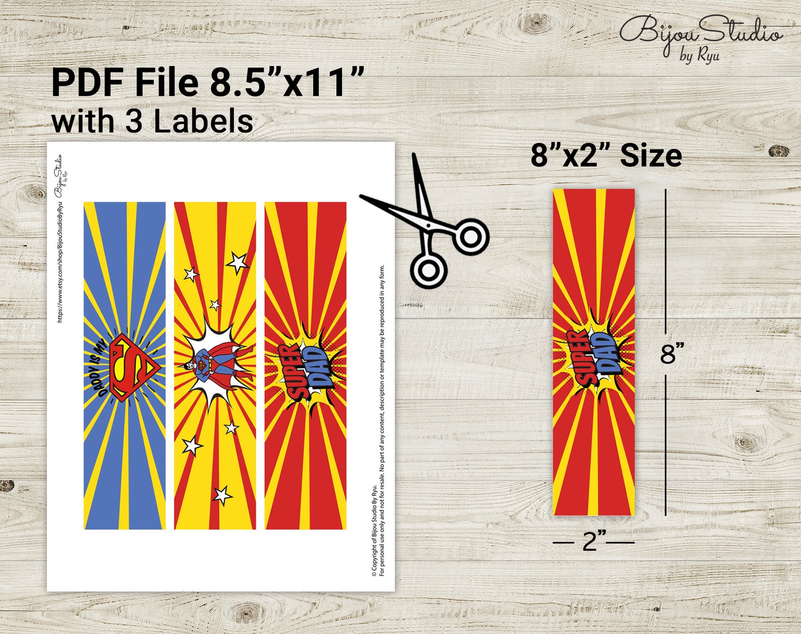 Fathers Day Party Bundle Printable, Super Dad Banner, 5x7 Card, Gift ...