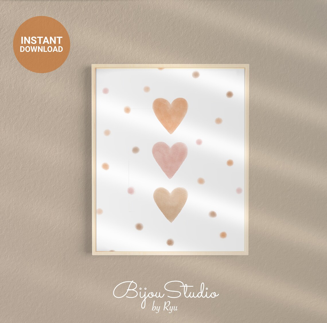 Hearts Boho Nursery Printable Wall Art Gender Neutral Wall - Etsy