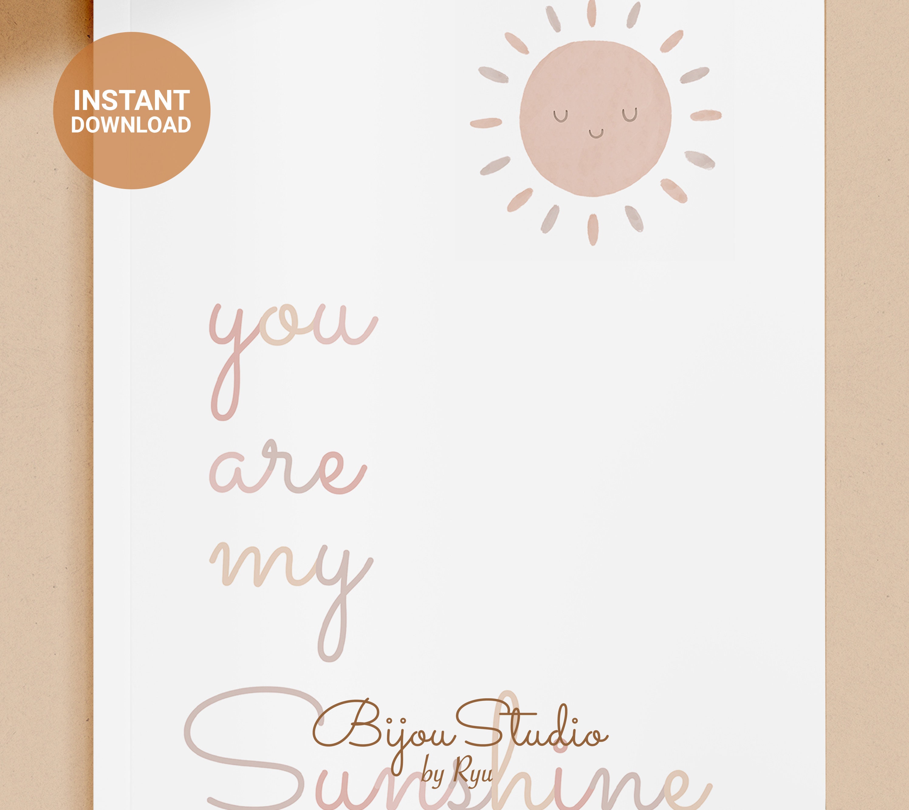 You Are My Sunshine Boho Nursery Printable Wall Art Gender - Etsy