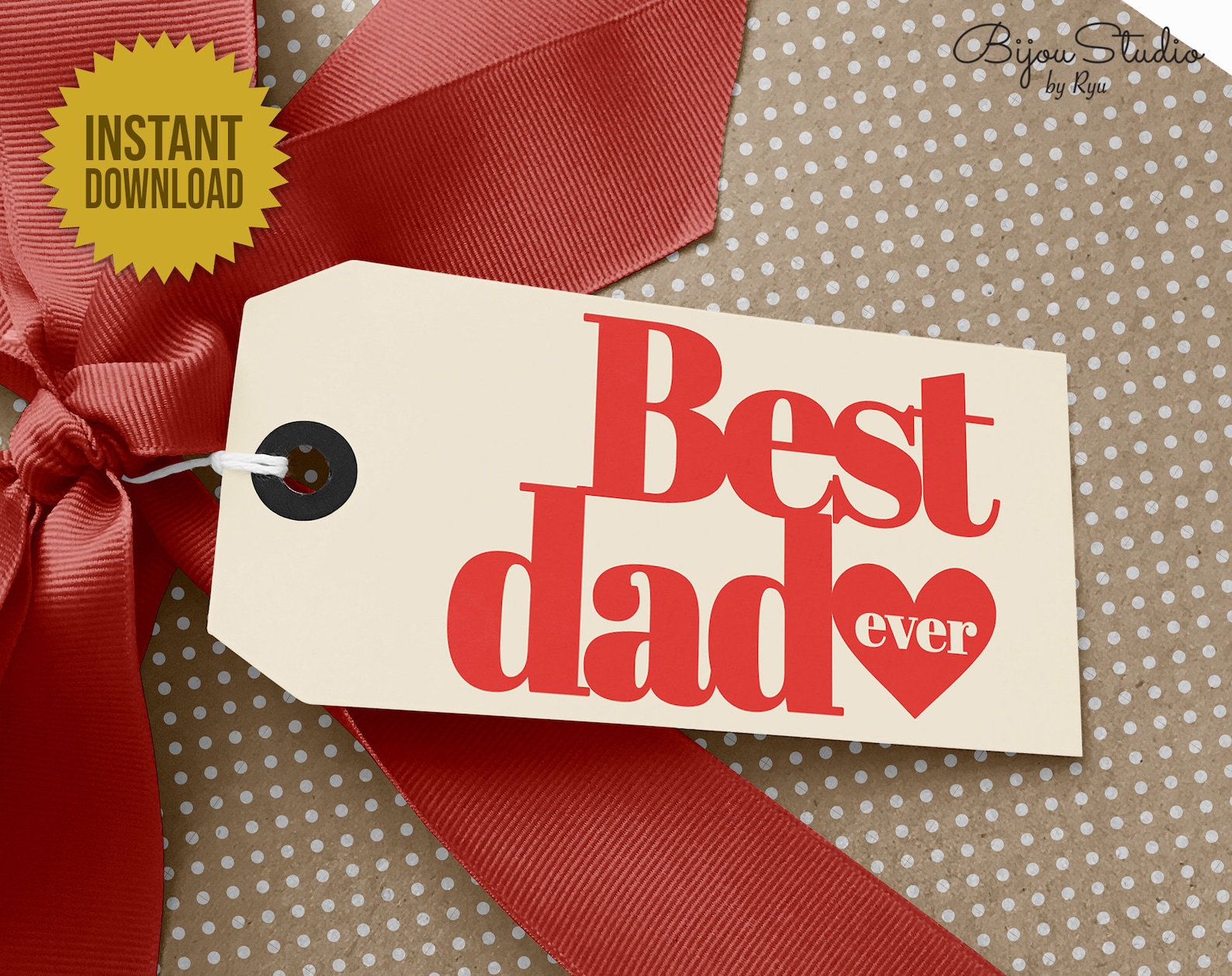 Best Dad Ever Gift Tag, Happy Fathers Day Gift Tag, 2x3.5 Printable ...