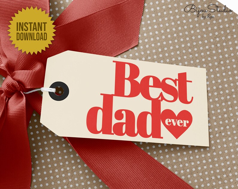 Best Dad Ever Gift Tag Happy Fathers Day Gift Tag - Etsy