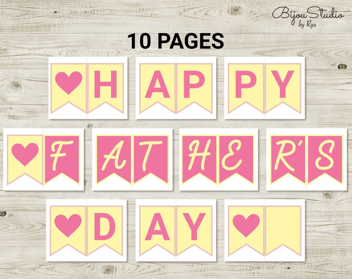 Printable Fathers Day Banner Happy Fathers Day Party Decor - Etsy