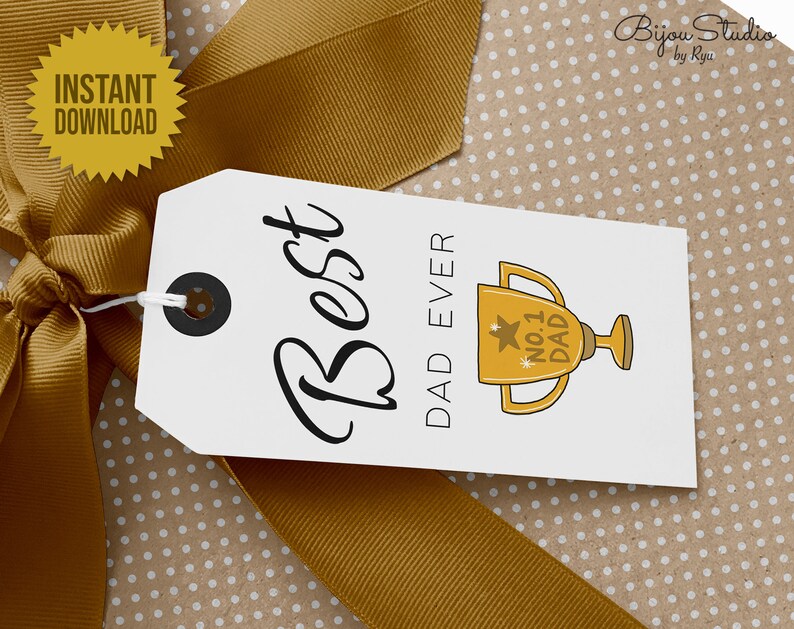 Best Dad Ever Gift Tag Happy Fathers Day Gift Tag - Etsy