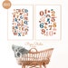 Set of 2 Alphabet and Numbers Boho Nursery Printable Wall Art, ABC ...
