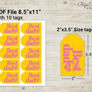 Best Dad Ever Gift Tag, Happy Fathers Day Gift Tag, 2x3.5 Printable ...