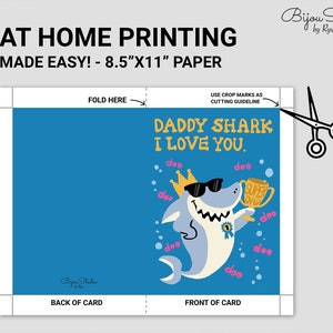 Printable Daddy Shark Card, First 1st Fathers Day Card, Baby Shark Card ...