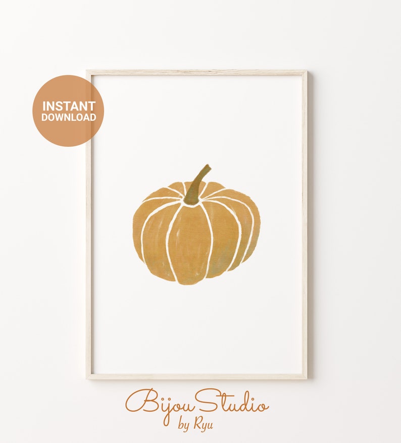 Pumpkin Boho Printable Wall Art Neutral Fall Decor Warm - Etsy