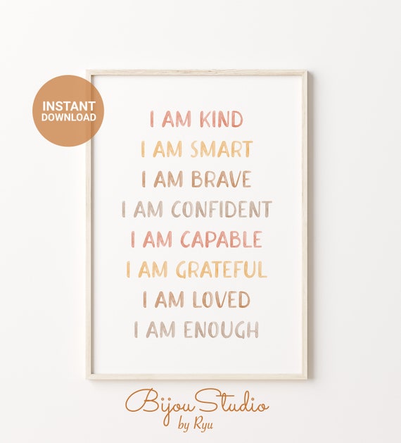 Digital Prints Inspirational Nursery Decor Boy nursery decor I am Kind ...
