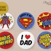 Printable Super Dad Cake Topper, Happy Fathers Day Topper, 2 Round ...