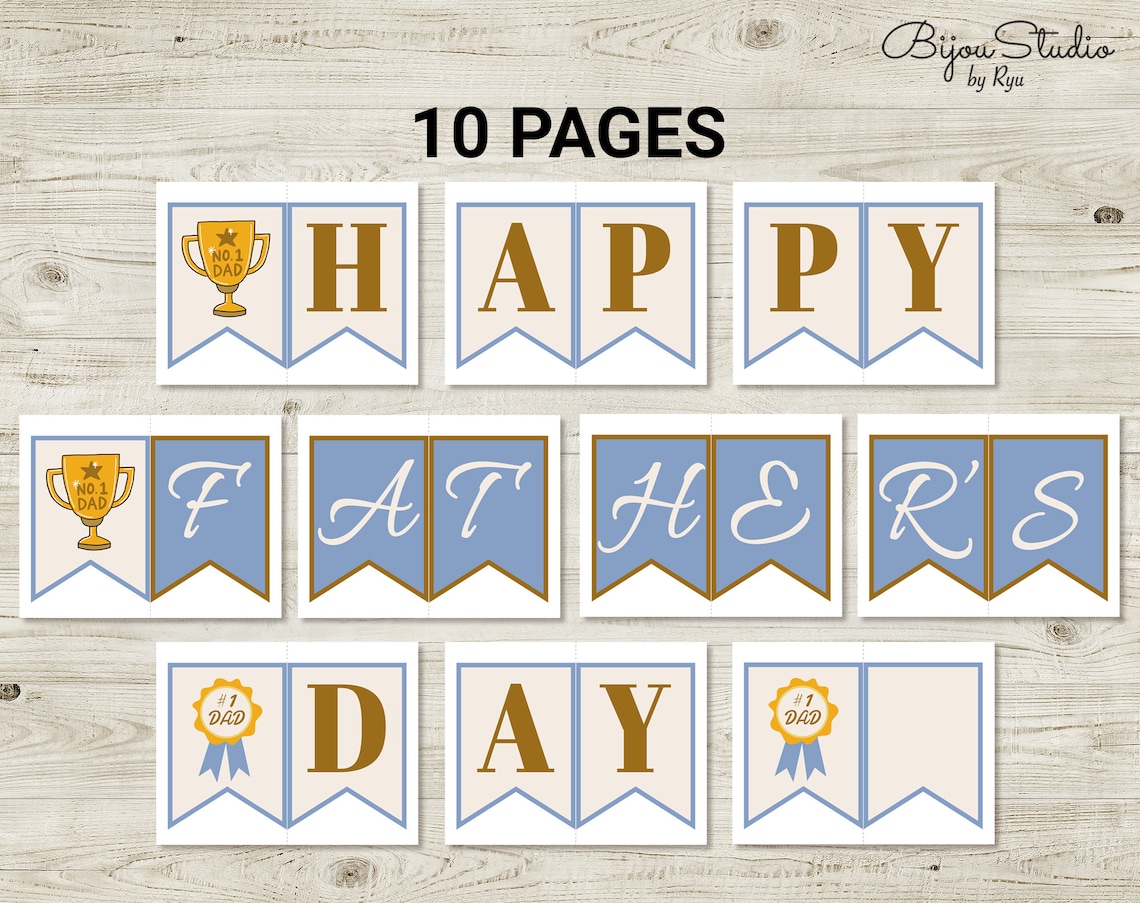 Printable Fathers Day Banner Happy Fathers Day Party DIY - Etsy