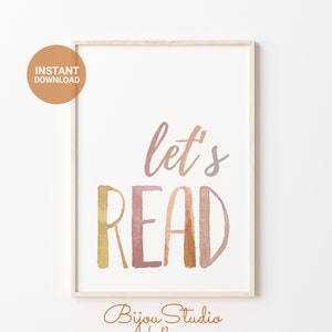 Let's Read Boho Nursery Quotes Printable Wall Art Gender - Etsy