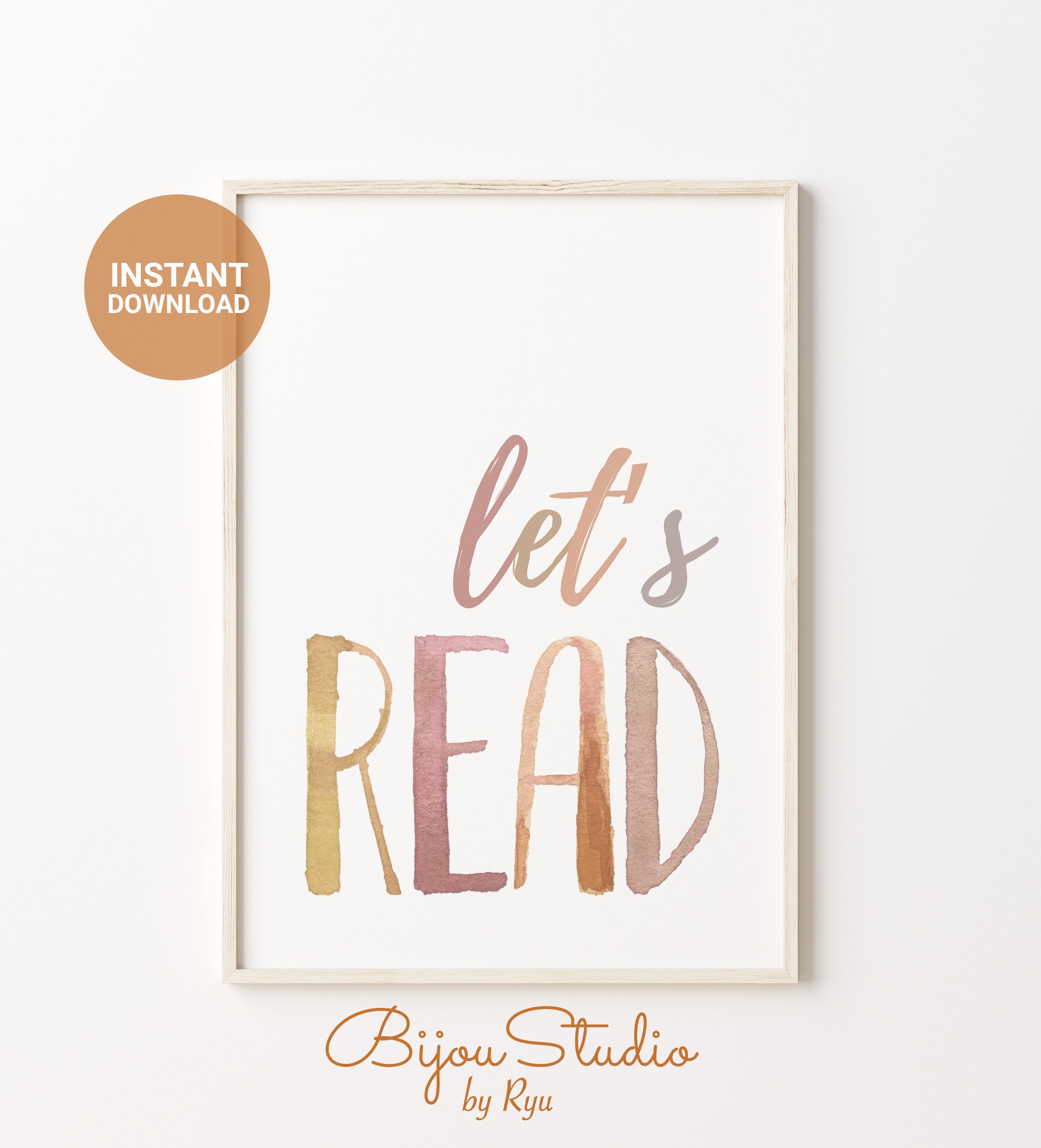Let's Read Boho Nursery Quotes Printable Wall Art Gender - Etsy