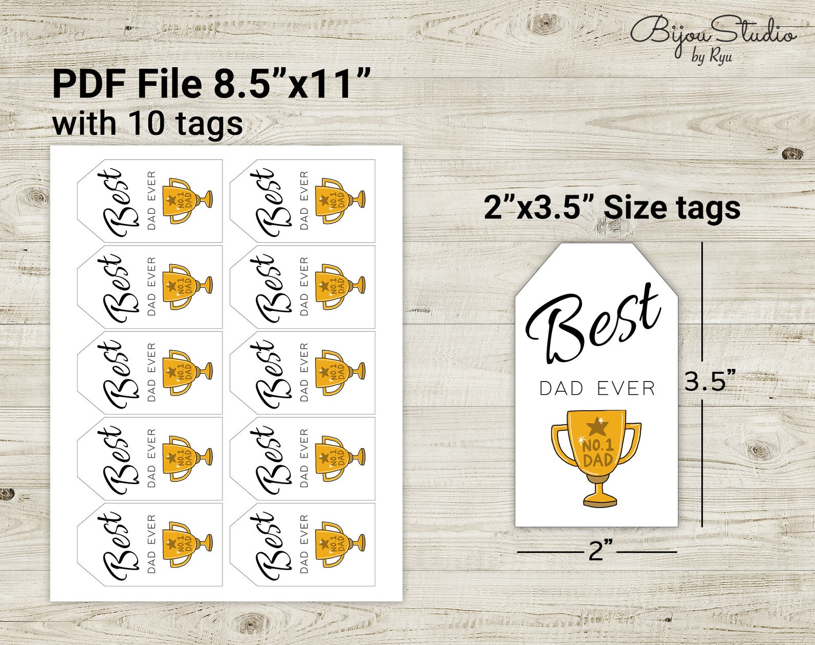 Best Dad Ever Gift Tag Happy Fathers Day Gift Tag - Etsy