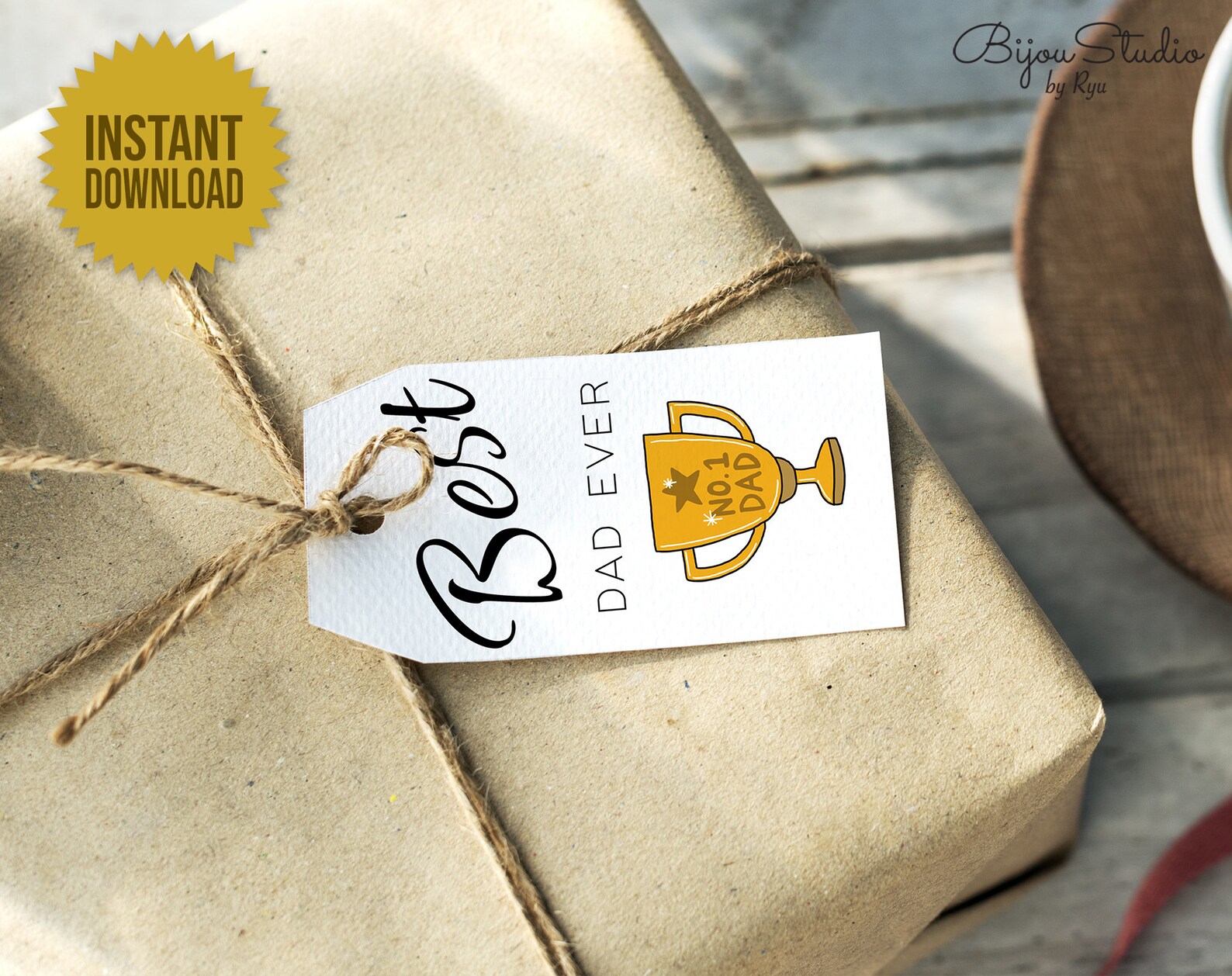 Best Dad Ever Gift Tag Happy Fathers Day Gift Tag - Etsy