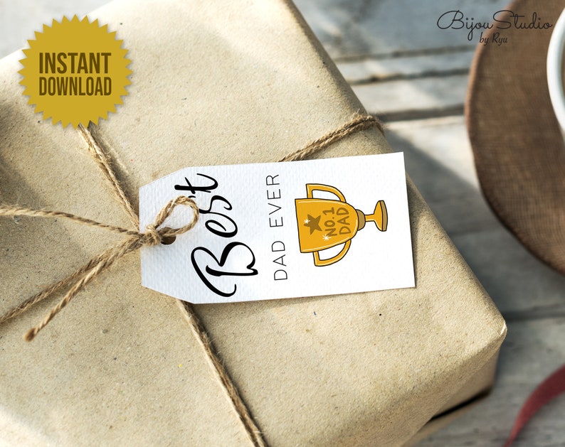 Best Dad Ever Gift Tag Happy Fathers Day Gift Tag - Etsy