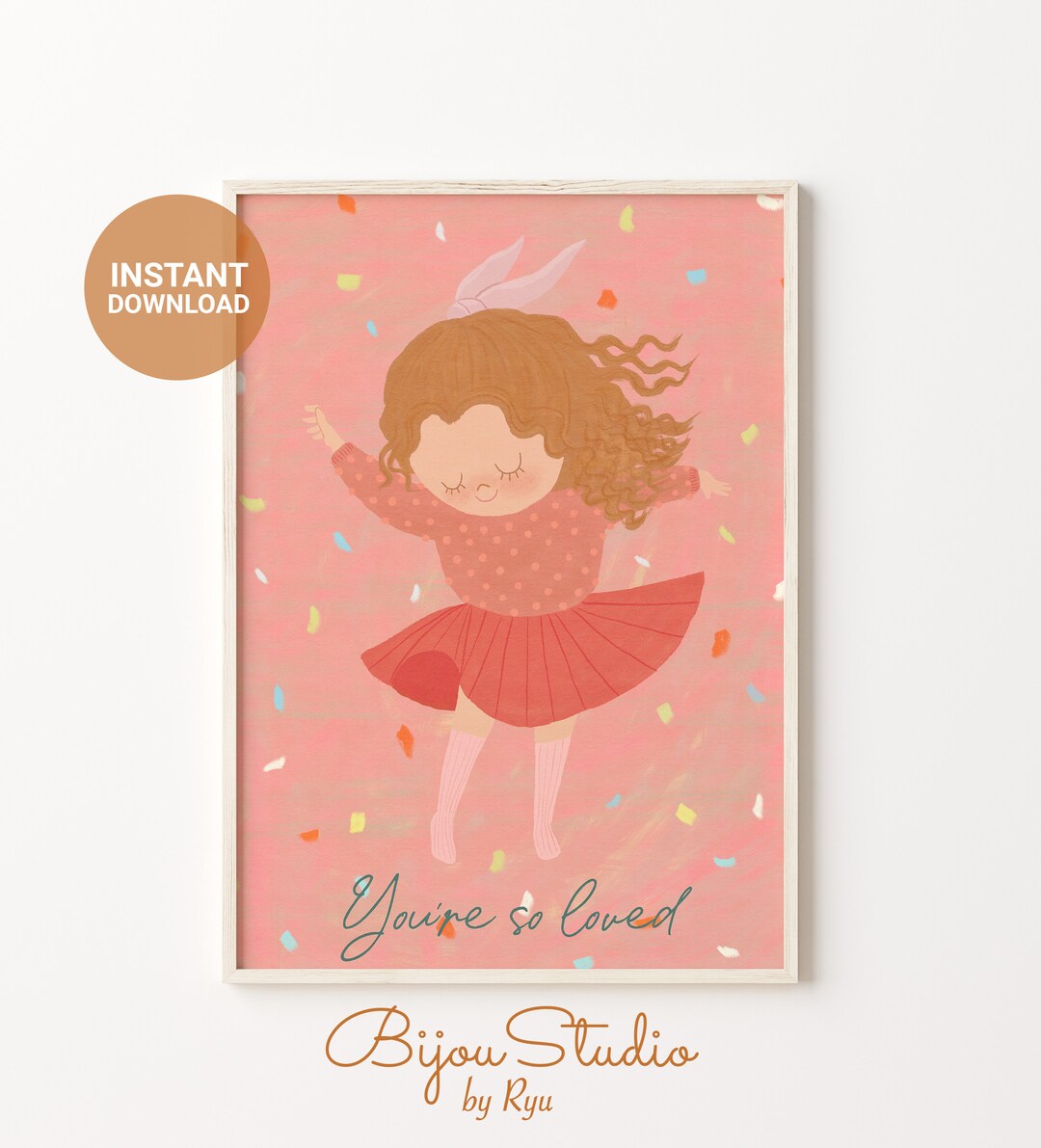 Lovely Dancing Girl Pink Pastel Printable Wall Art You Are so - Etsy