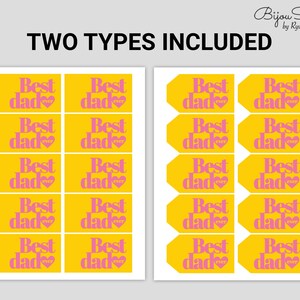Best Dad Ever Gift Tag, Happy Fathers Day Gift Tag, 2x3.5 Printable ...